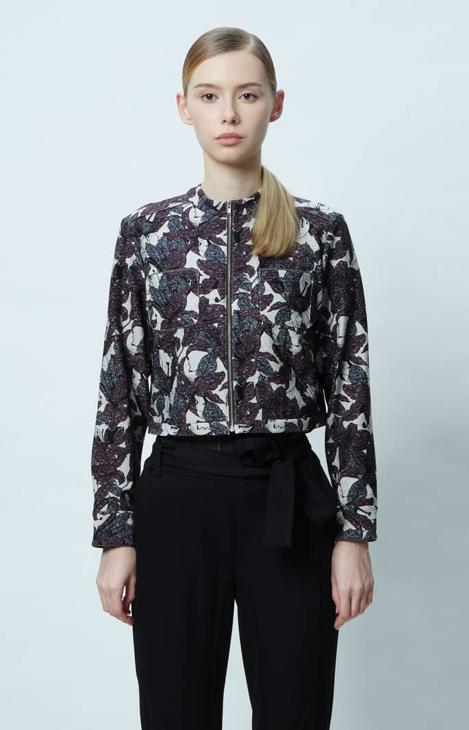 FLORAL PRINT ZIP-UP CROPPED JACKET – LU LU CHEUNG